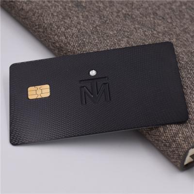 China Custom Luxury Metal Credit Card Laser Cut Engraved Matte Black Stainless Steel chip card for sale