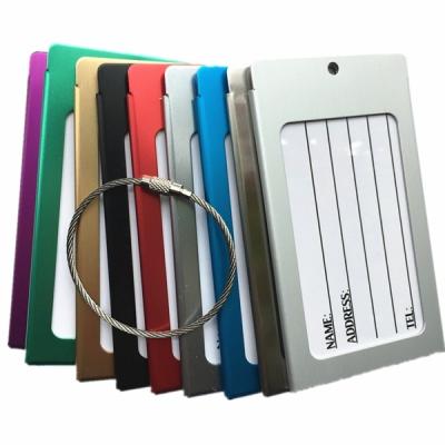 China Handbag Stainless Steel Metal Card , aluminum luggage tag For Travel Airplane Baggage for sale