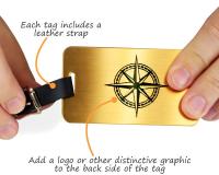 China Handbag Stainless Steel Metal Card , aluminum luggage tag For Travel Airplane Baggage for sale