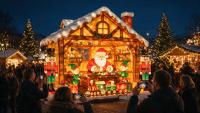 China Giant Santa'S Workshop Christmas Lanterns IP65 Christmas Led Workshop for sale
