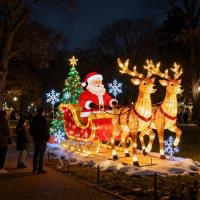 China Christmas Santa Sleigh Festival Lanterns Outdoor Christmas Light Lanterns for sale