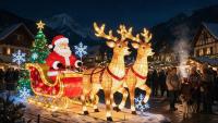 China Christmas Santa Sleigh Festival Lanterns Outdoor Christmas Light Lanterns for sale