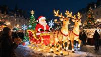 China Christmas Santa Sleigh Festival Lanterns Outdoor Christmas Light Lanterns for sale