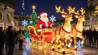 China Christmas Santa Sleigh Festival Lanterns Outdoor Christmas Light Lanterns for sale
