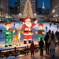 China Giant Christmas Lantern Customized Lanterns Santa Claus Elf Reindeer for sale