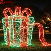China 110V 220V Light Up Christmas Presents Outdoor Christmas Gift Boxes With Lights for sale