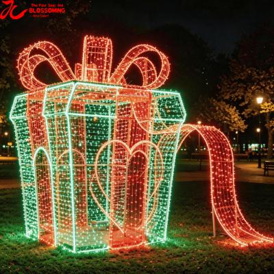 China 110V 220V Light Up Christmas Presents Outdoor Christmas Gift Boxes With Lights for sale
