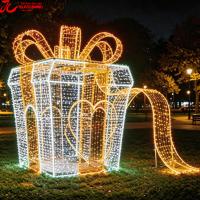China 110V 220V Light Up Christmas Presents Outdoor Christmas Gift Boxes With Lights for sale