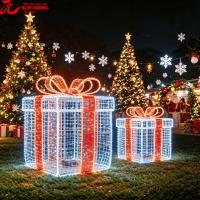 China 110V 220V Light Up Christmas Presents Outdoor Christmas Gift Boxes With Lights for sale