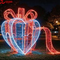China 110V 220V Light Up Christmas Presents Outdoor Christmas Gift Boxes With Lights for sale