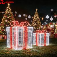 China 110V 220V Light Up Christmas Presents Outdoor Christmas Gift Boxes With Lights for sale