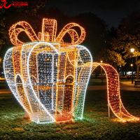 China 110V 220V Light Up Christmas Presents Outdoor Christmas Gift Boxes With Lights for sale