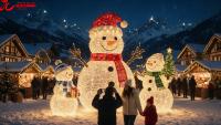 China Waterproof 3D LED Snowman Outdoor Christmas 3D Lighted Snowman for sale