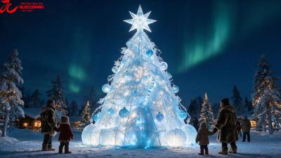 China Customized Giant LED Christmas Tree Light Christmas Lanterns Metal Frame Waterproof for sale