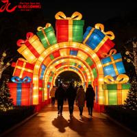 China IP65 Christmas Gift Box Arch Giant Christmas Box Archway Lantern for sale