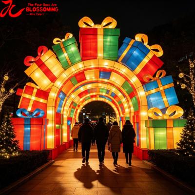 China IP65 Christmas Gift Box Arch Giant Christmas Box Archway Lantern for sale