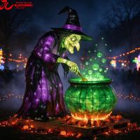 China Witch Cauldron Lantern Sculpture Halloween Lanterns Customization for sale