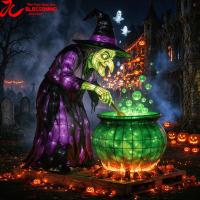 China Witch Cauldron Lantern Sculpture Halloween Lanterns Customization for sale