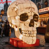 China Custom Halloween Skull Lantern Illuminated Festival Lanterns Display for sale