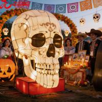 China Custom Halloween Skull Lantern Illuminated Festival Lanterns Display for sale