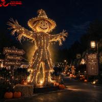 China Customized Halloween Scarecrow Lantern Illuminated Giant Pumpkin Scarecrow for sale