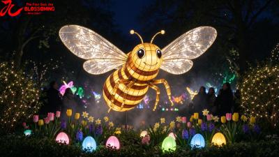 China Custom Giant Easter Bee Lantern | LED Illuminated Festival Display for sale