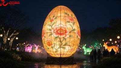 China Custom Giant Easter Egg Lantern LED Illuminated Festival Display Lantern for sale