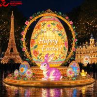 China Custom Giant Easter Egg Lantern LED Illuminated Festival Display Lantern for sale