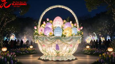 China Easter Flower Basket Lantern Sculpture LED Illuminated Festival Lanterns for sale