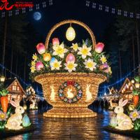 China Easter Flower Basket Lantern Sculpture LED Illuminated Festival Lanterns for sale