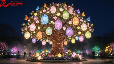China Customized Easter Tree Giant Lantern LED Illuminated Lanterns for sale
