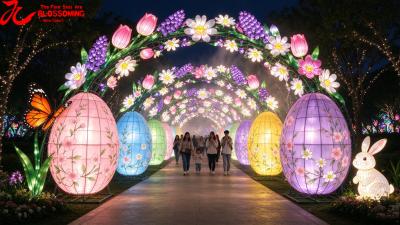 China Giant Easter Tunnel Lantern LED Illuminated Festival Lanterns Display for sale