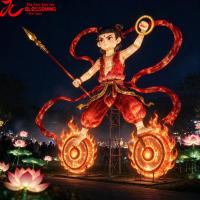 China Custom Chinese Lantern Nezha Lantern Sculpture Festival Decorations for sale