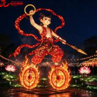 China Custom Chinese Lantern Nezha Lantern Sculpture Festival Decorations for sale