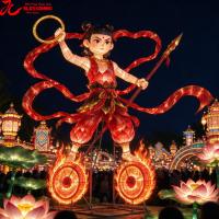 China Custom Chinese Lantern Nezha Lantern Sculpture Festival Decorations for sale