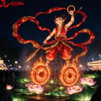 China Custom Chinese Lantern Nezha Lantern Sculpture Festival Decorations for sale