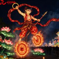 China Custom Chinese Lantern Nezha Lantern Sculpture Festival Decorations for sale
