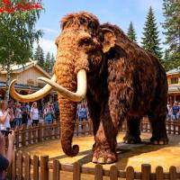 China Lifelike Animatronic Mammoth Model Customization Outdoor Zoo Display for sale