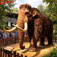 China Lifelike Animatronic Mammoth Model Customization Outdoor Zoo Display for sale