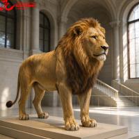 China Realistic Animatronic Animal African Male Lion Model For Museum Exhibition Resort for sale