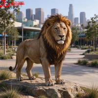 China Realistic Animatronic Animal African Male Lion Model For Museum Exhibition Resort for sale