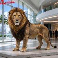 China Realistic Animatronic Animal African Male Lion Model For Museum Exhibition Resort for sale