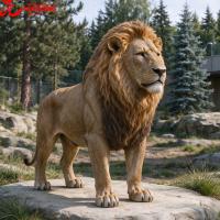 China Realistic Animatronic Animal African Male Lion Model For Museum Exhibition Resort for sale