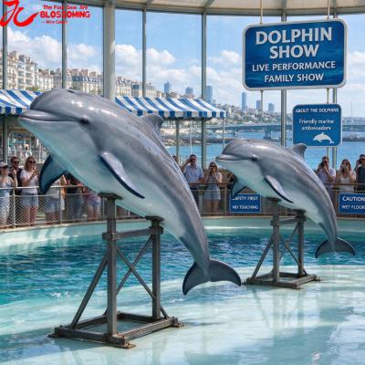 China Realistic Dolphin Model Giant Fiberglass Statues Custom Made for sale
