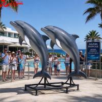 China Realistic Dolphin Model Giant Fiberglass Statues Custom Made for sale