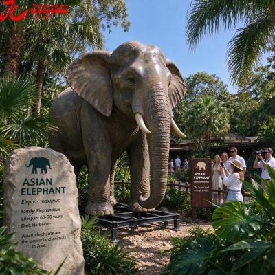 China Realistic Large Fiberglass Elephant Model For Resorts Commercial Spaces for sale