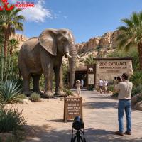 China Realistic Large Fiberglass Elephant Model For Resorts Commercial Spaces for sale