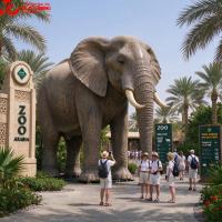 China Realistic Large Fiberglass Elephant Model For Resorts Commercial Spaces for sale
