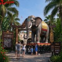 China Realistic Large Fiberglass Elephant Model For Resorts Commercial Spaces for sale