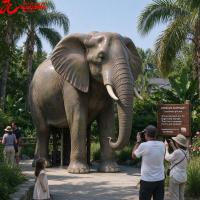 China Realistic Large Fiberglass Elephant Model For Resorts Commercial Spaces for sale